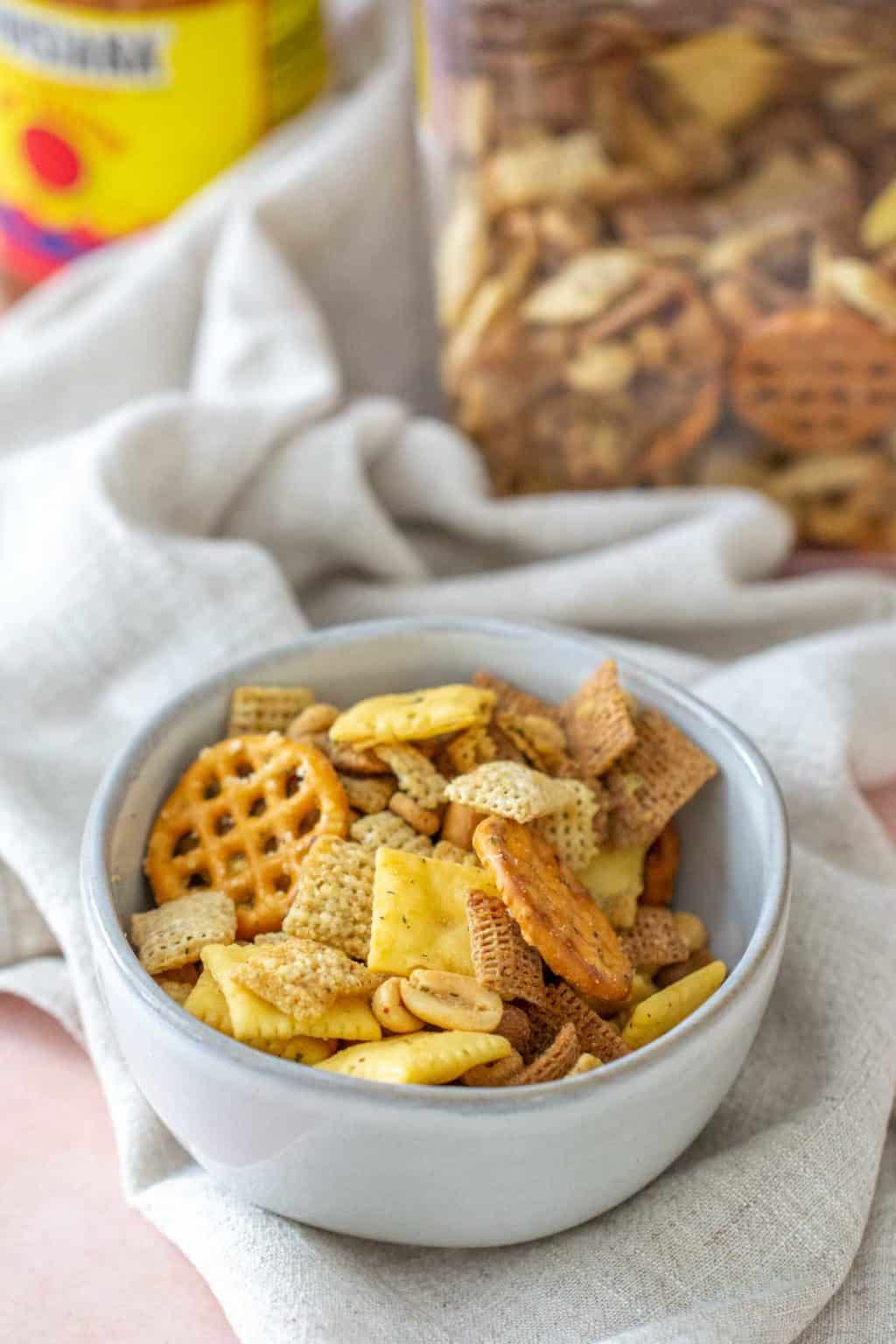 Homemade Cheddar Chex Mix - Happy Snackcidents
