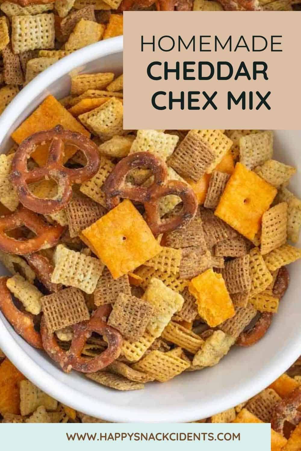 Homemade Cheddar Chex Mix - Happy Snackcidents
